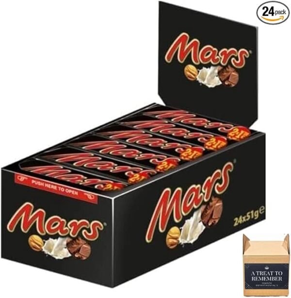 Mars Chocolate Bars Milk Chocolate Bulk Gift Treat Office Box 51g Pack ...